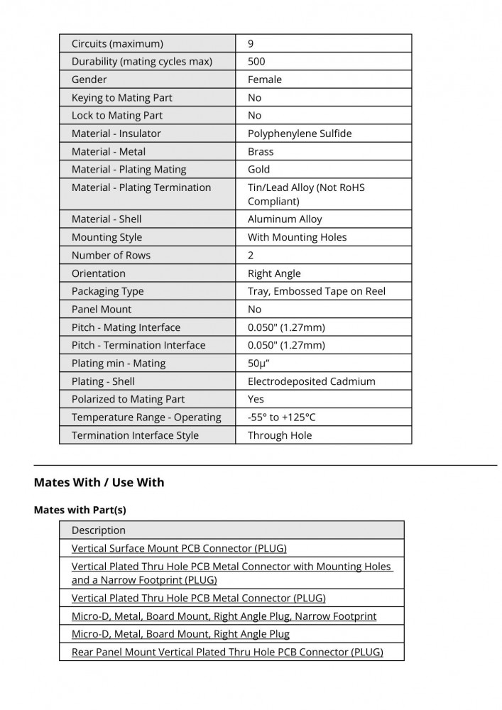 Technical document page 2 for MK-263-009-435-000S