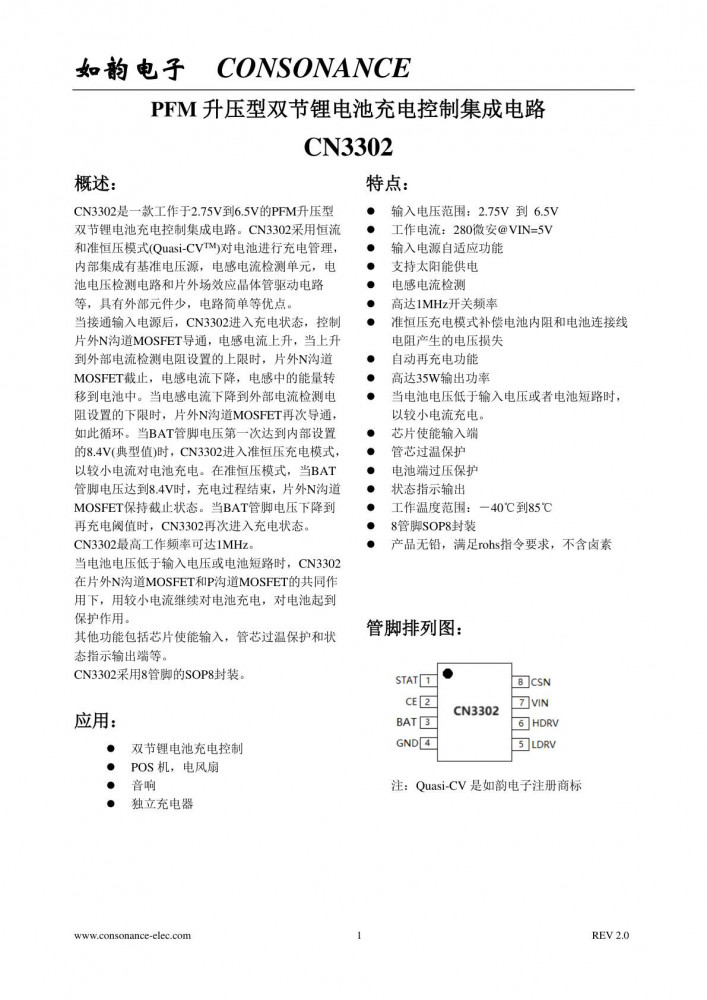 CN3302 datasheet page 1