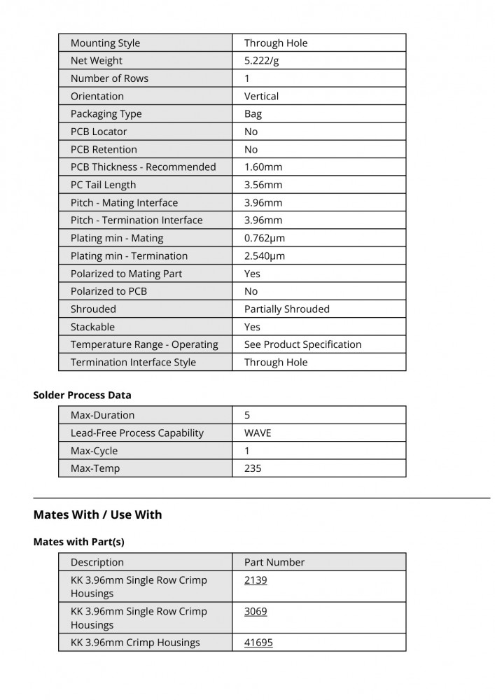 Technical document page 3 for MOLEX 417910861