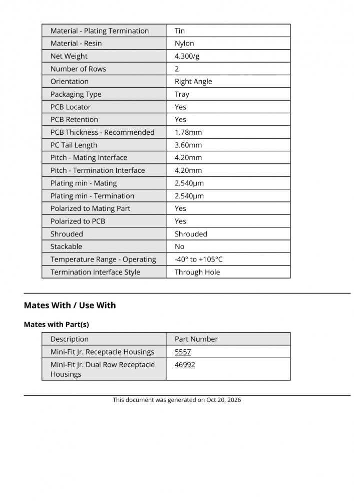 MOLEX 469990543 technical document image 3