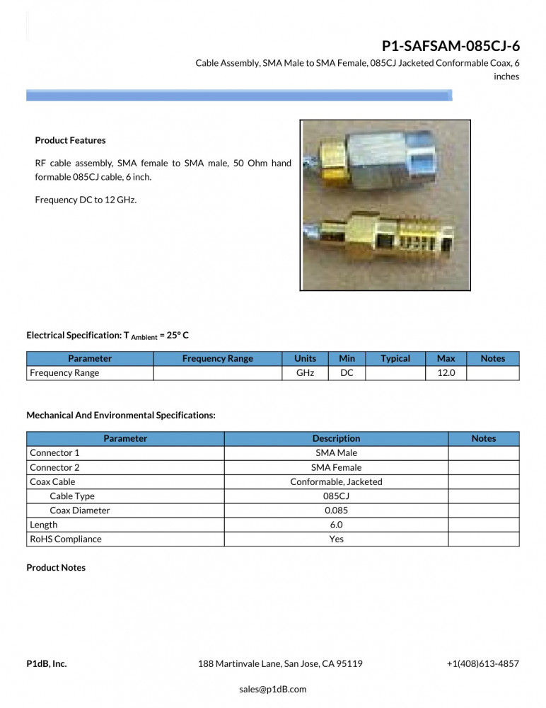P1CA-SAFSAM-085CJ-6 product documentation image