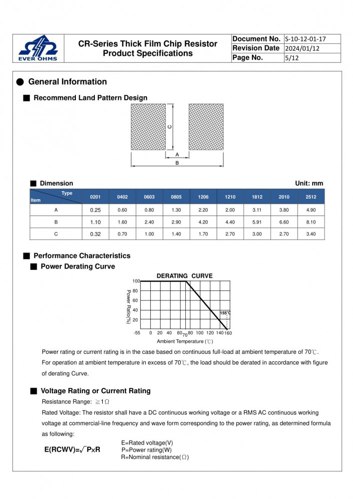 EVER OHMS CR Series datasheet page 5