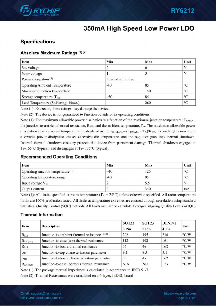 RY6212 datasheet page 8