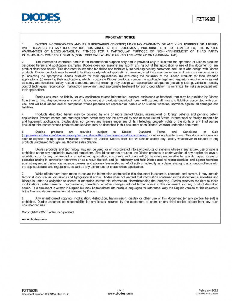 FZT692BTA datasheet page 7