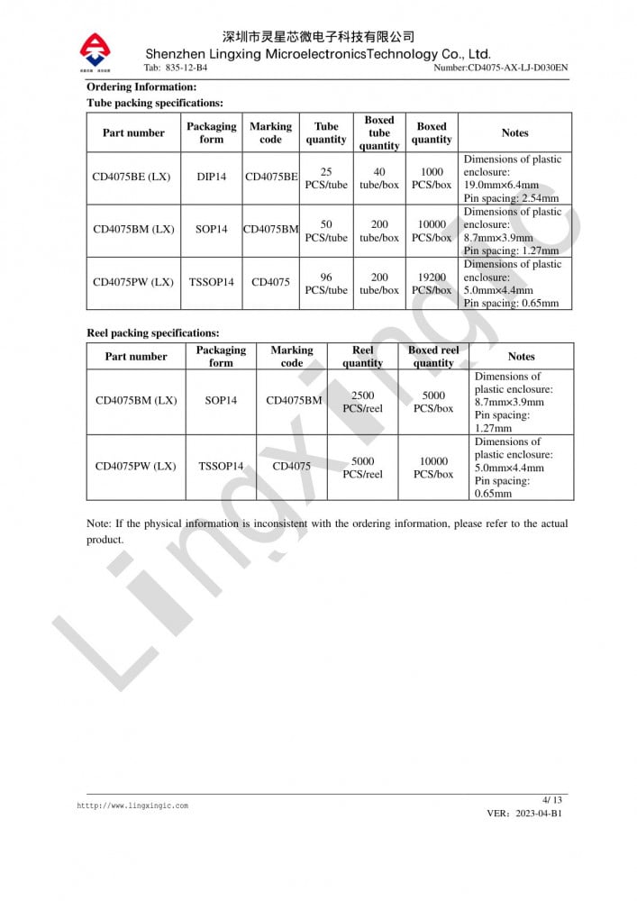 CD4075BM(LX) datasheet page 4