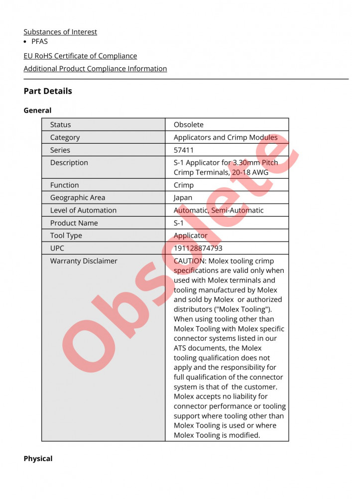 MOLEX tooling document preview, page 2