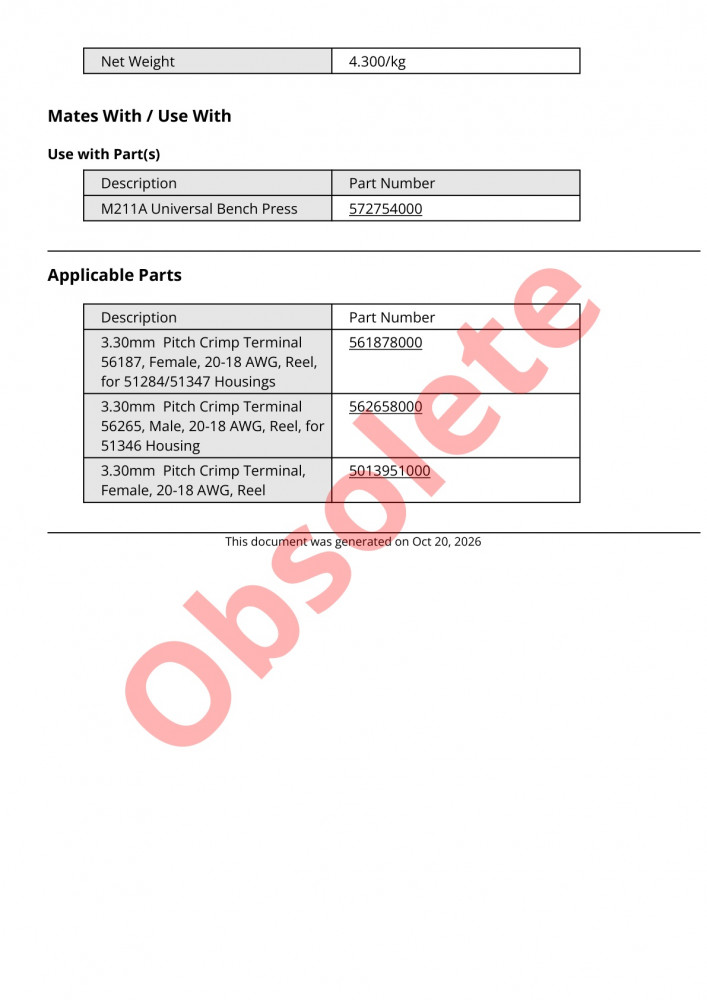 MOLEX tooling document preview, page 3