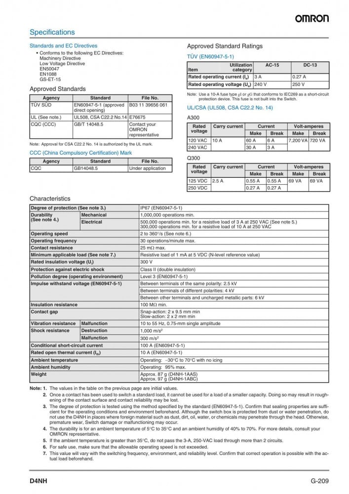 OMRON D4NH datasheet page 3