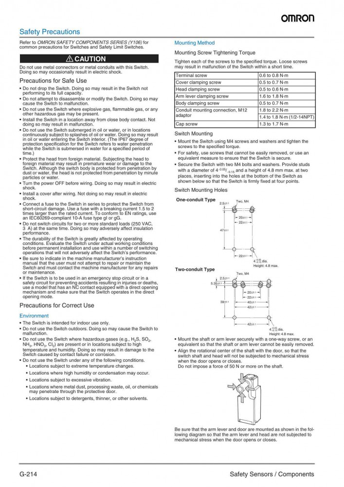 OMRON D4NH datasheet page 8