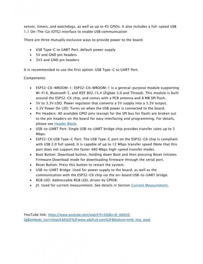 ESP32-C6-DevKitC-1-N8 technical document page 2