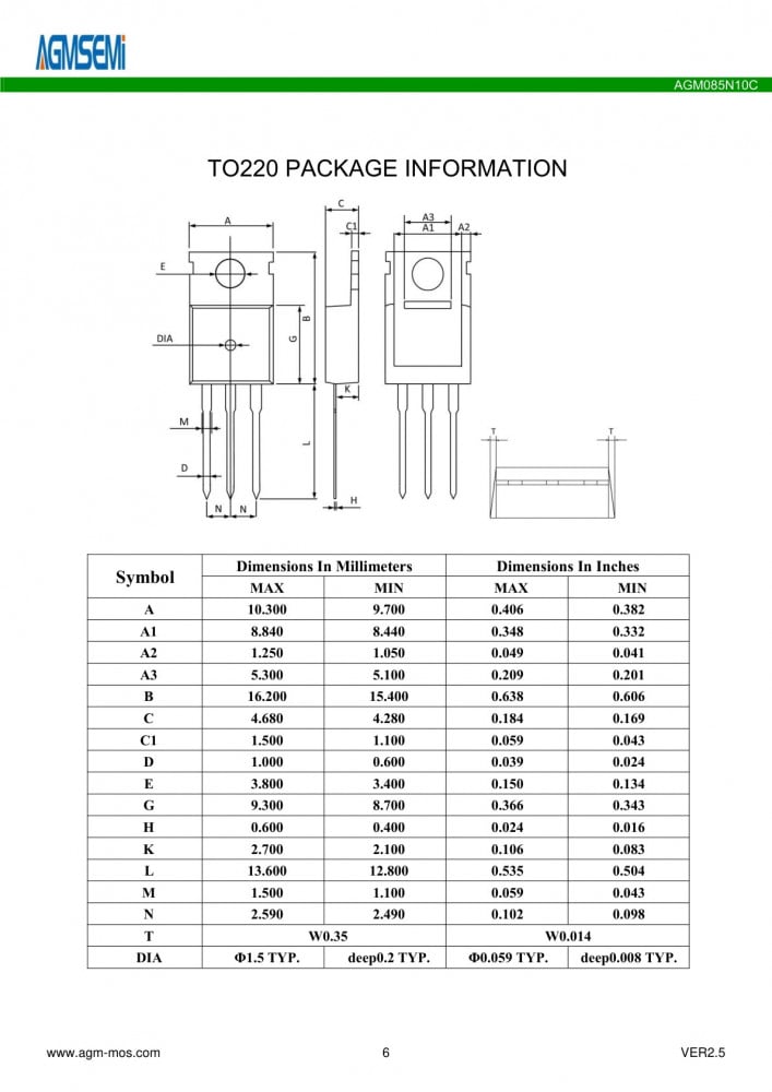AGM085N10C datasheet page 6