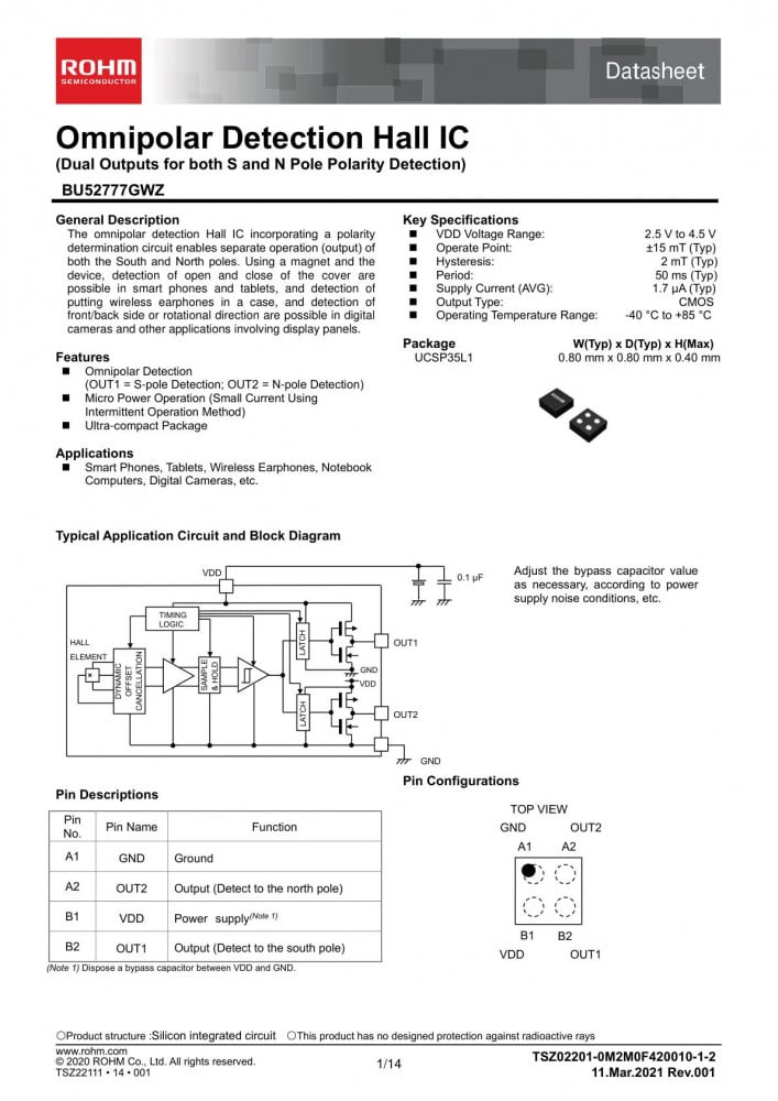 BU52777GWZ-E2 datasheet page 1