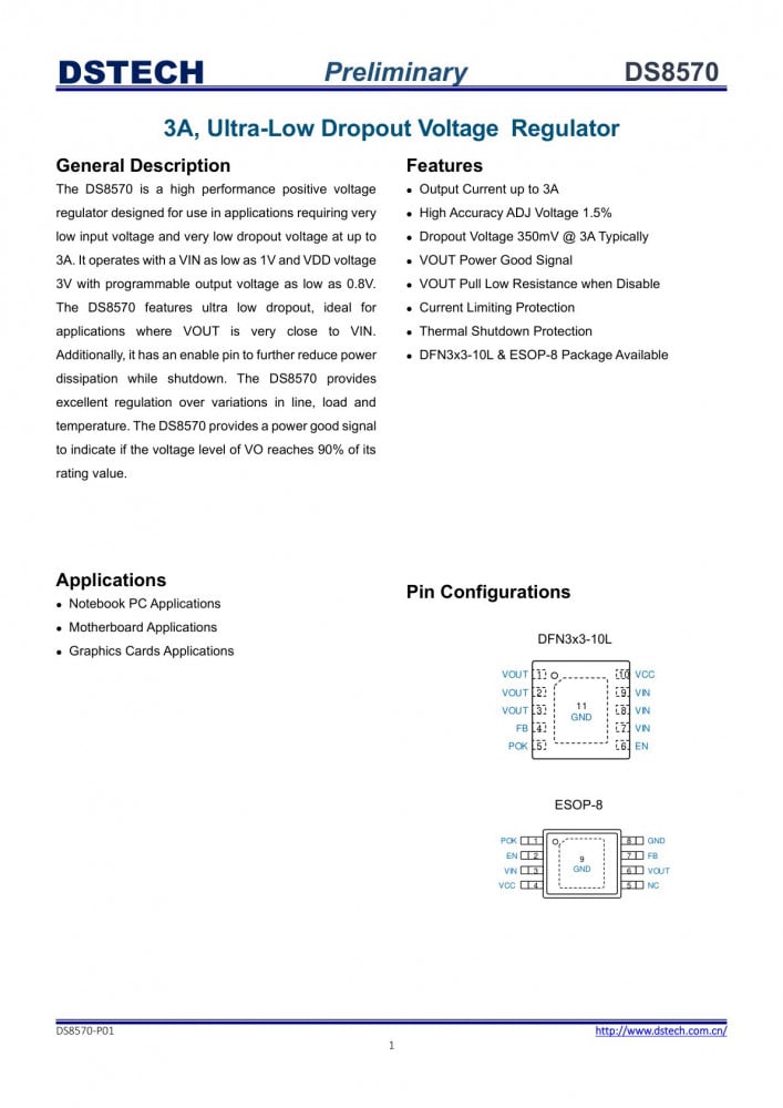 DS8570 datasheet page 1