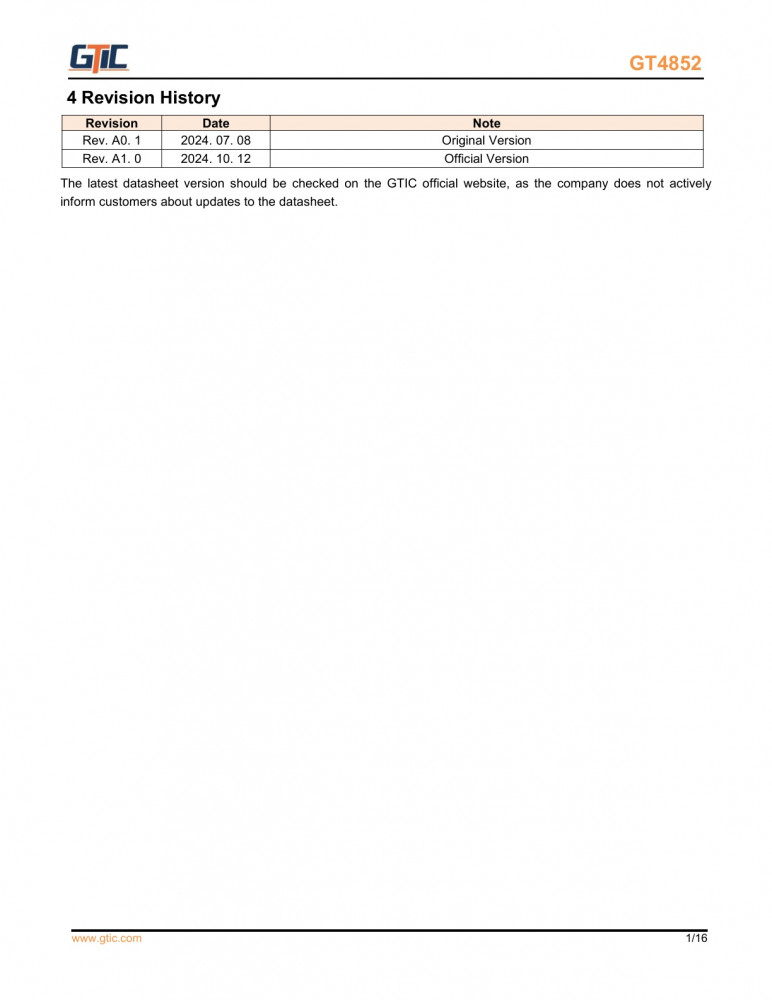 GT4852TE datasheet page 2