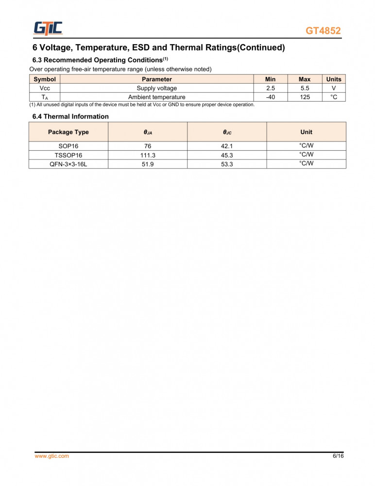 GT4852TE datasheet page 7