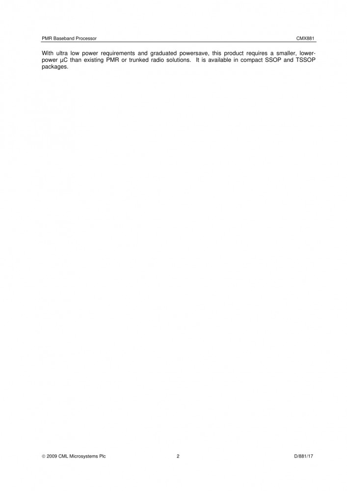 CMX881E1 technical document page 2