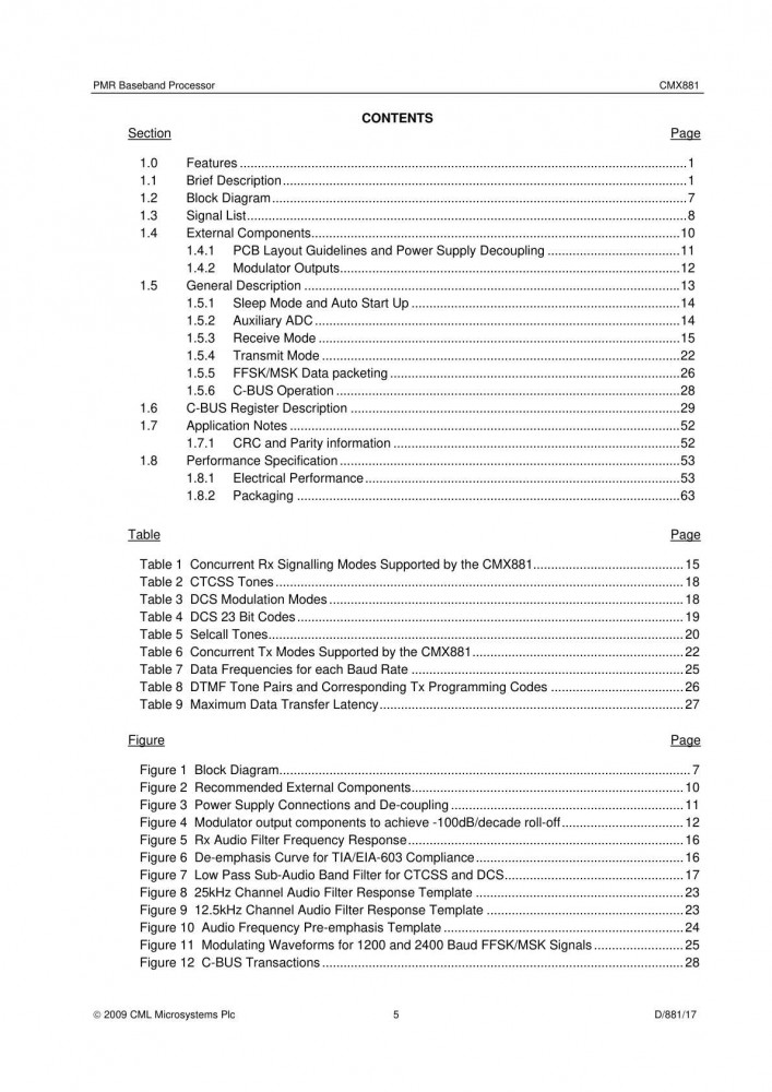 CMX881E1 technical document page 5