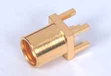 MMCX Plug, Straight, Crimp, RG-174, RG-188 and RG-316 Cable, Brass Body, Gold (Au) Plated, IP69K, Bag, 50 Ohms
