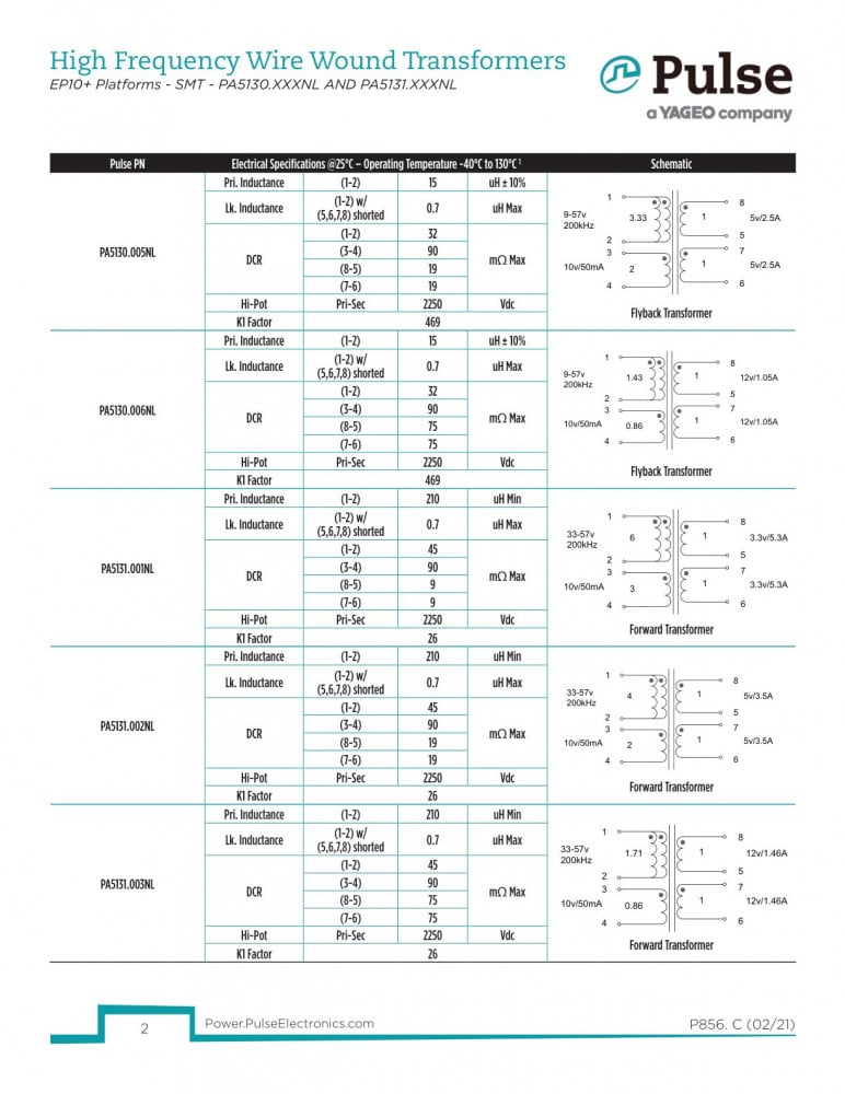 PA5130.002NLT datasheet page 2
