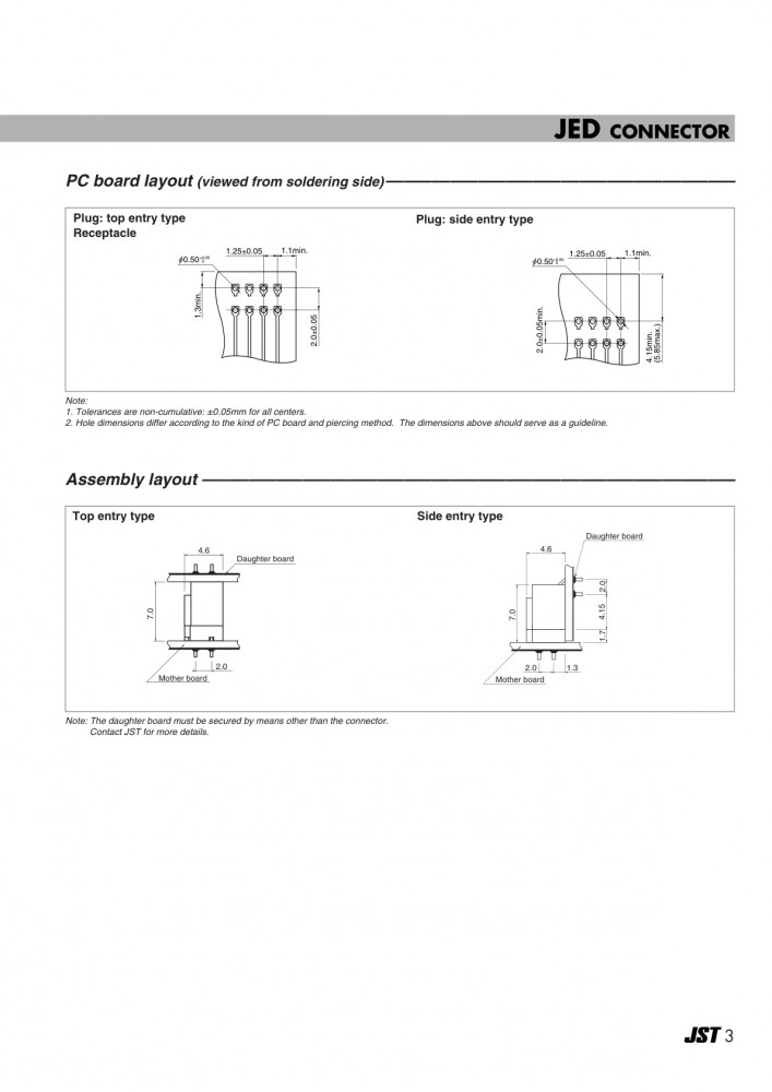 JST JED connector datasheet page 3