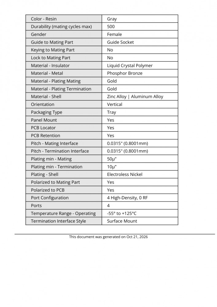 Technical document page 2 for MOLEX SVR-D1R-G2A-HHHH
