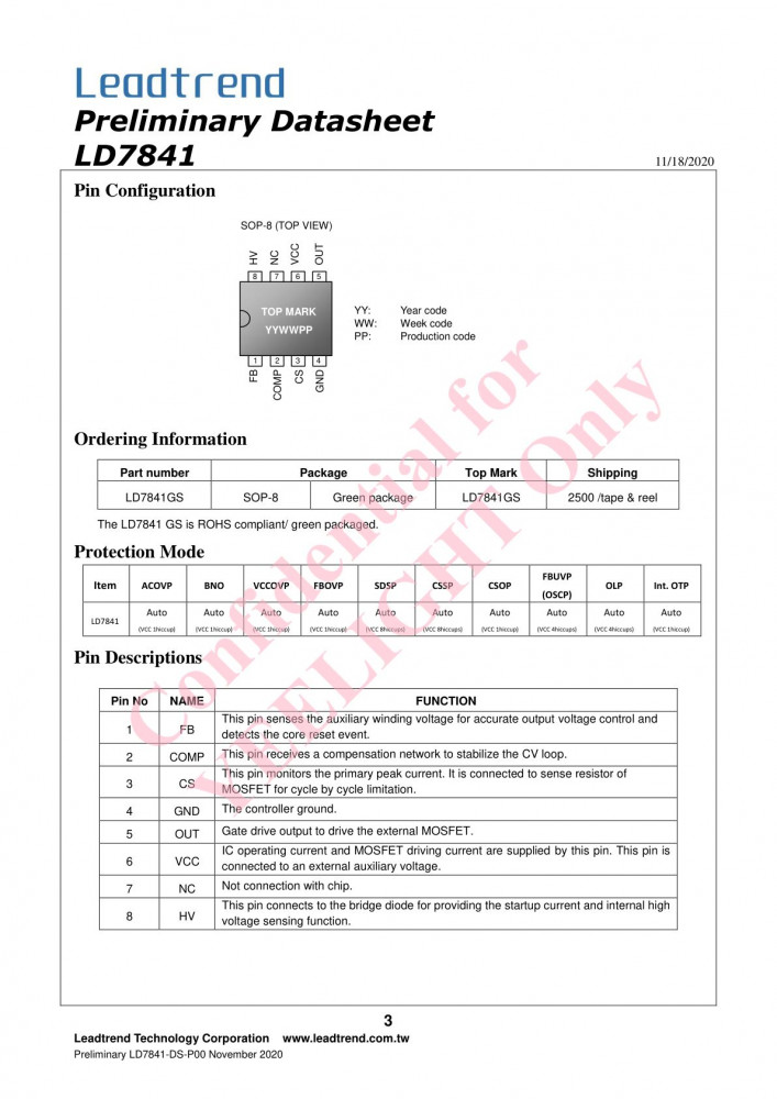 LD7841 datasheet page 3