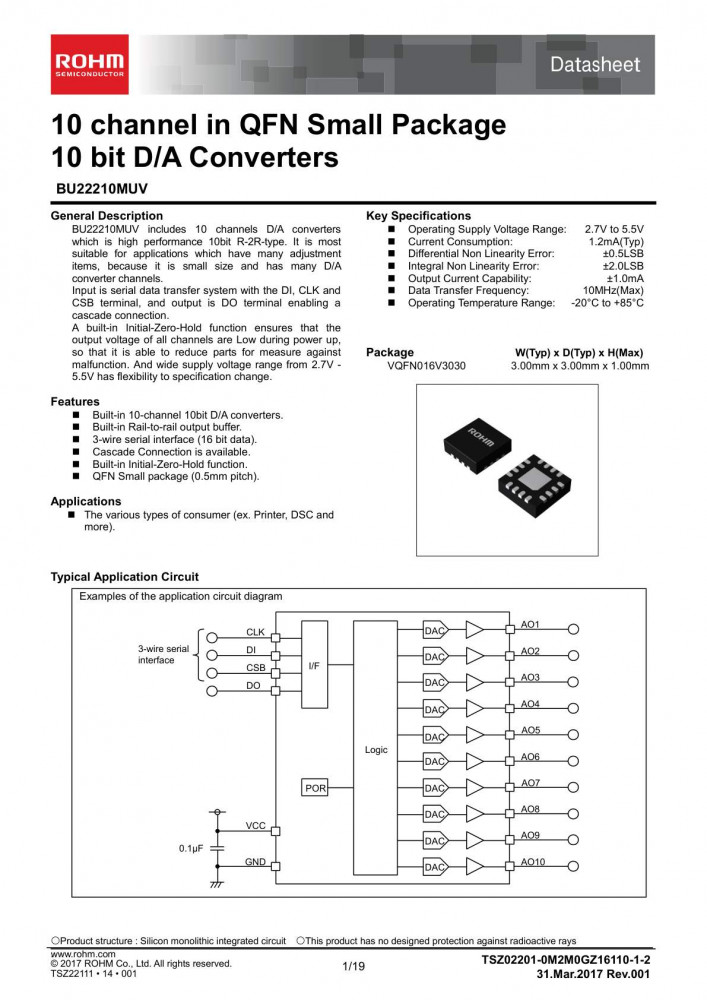 BU22210MUV datasheet page 1