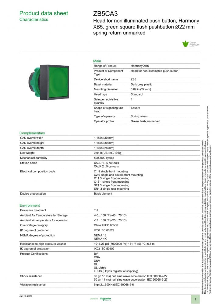 ZB5CA3 technical document page 1