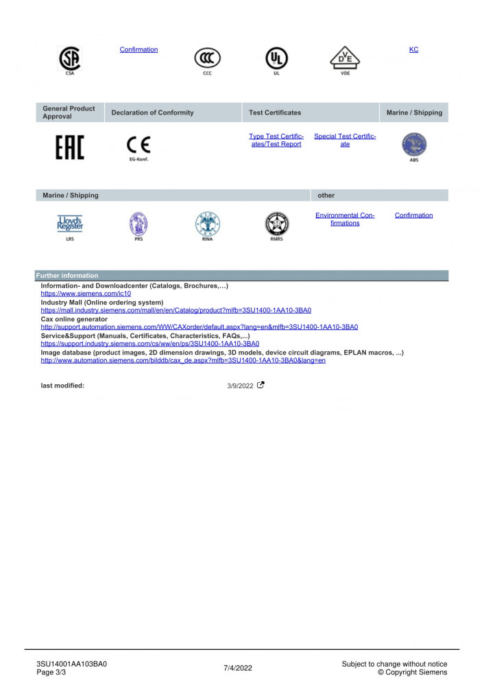 3SU14001AA103BA0 technical document page 3