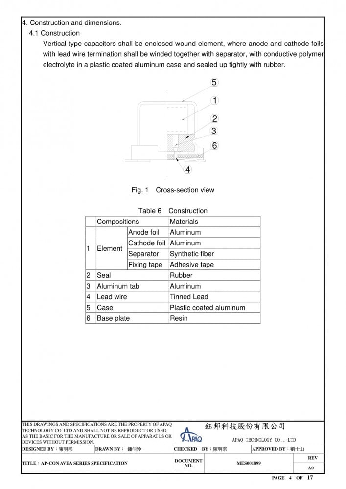 APAQ 160AVEA271M0610 document page 4