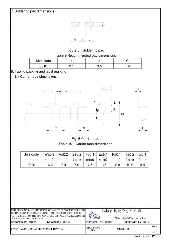 APAQ 160AVEA271M0610 document page 7