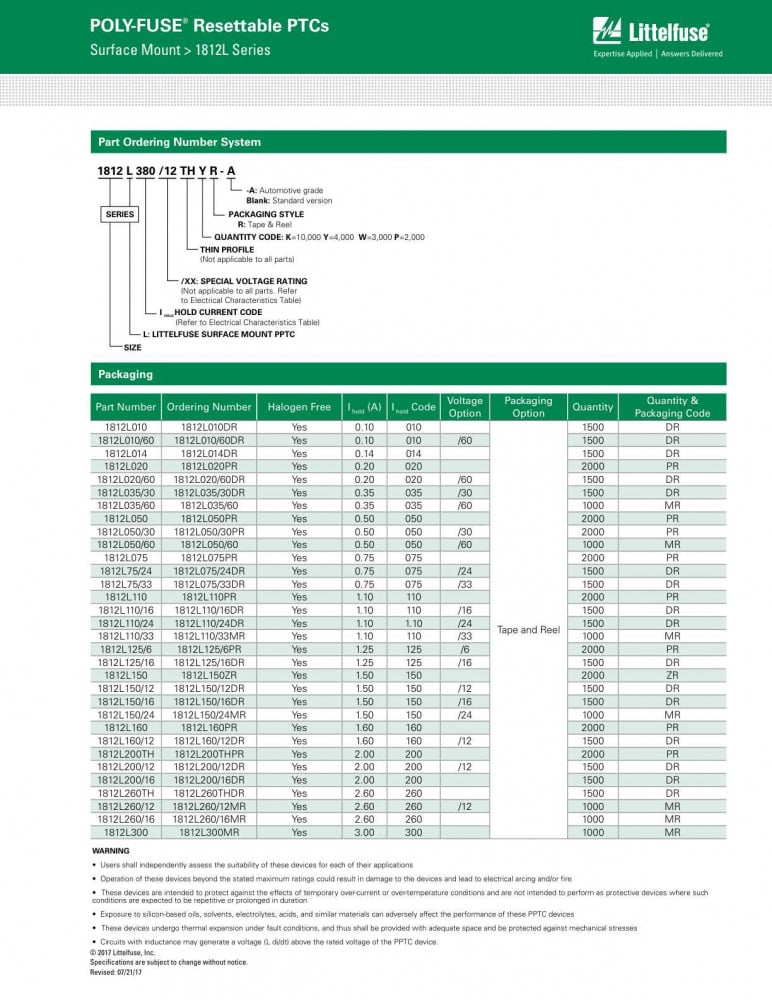 Littelfuse 1812L Series datasheet page 6