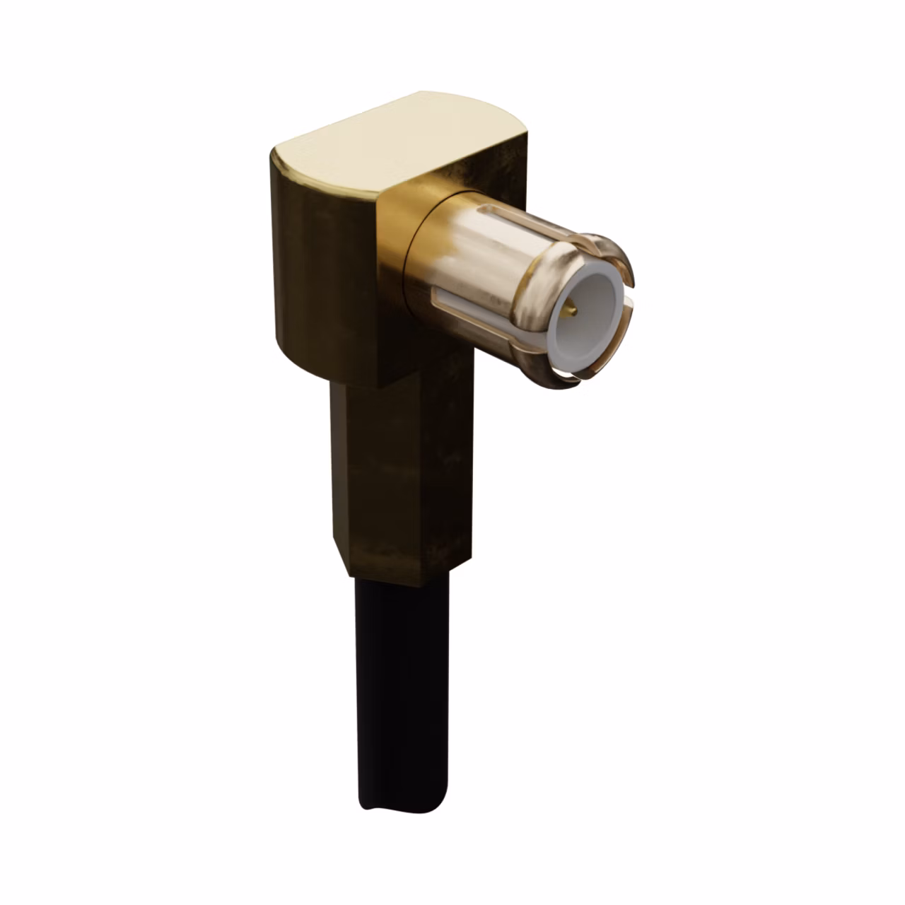 MCX Plug, Right-Angle, Crimp, RG-174, RG-188 and RG-316 Cable, Brass Body, 0.127µm Gold (Au) Plated, 50 Ohms for sale