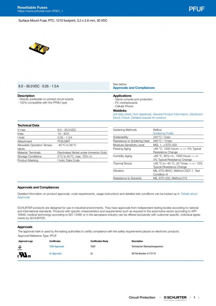 PFUF.050.2 technical document page 1