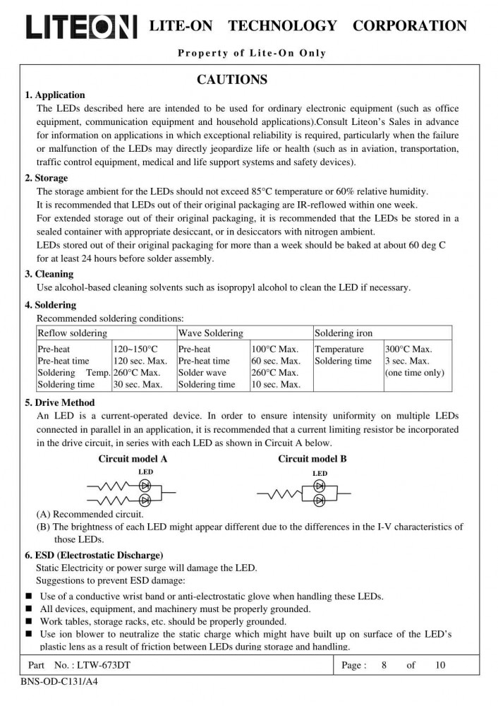 LTW-673DT datasheet page 8