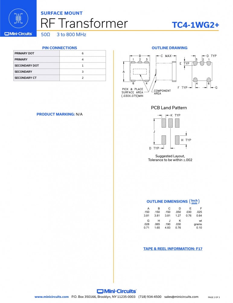 TC4-1WG2+ datasheet page 2