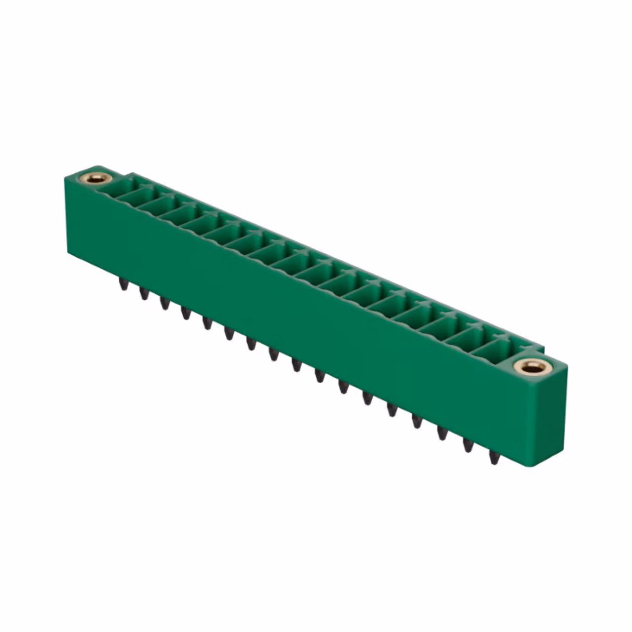 3.50mm Pitch Eurostyle Vertical PCB Header, with Threaded Retention Inserts, Green Housing, 17 Circuits for sale