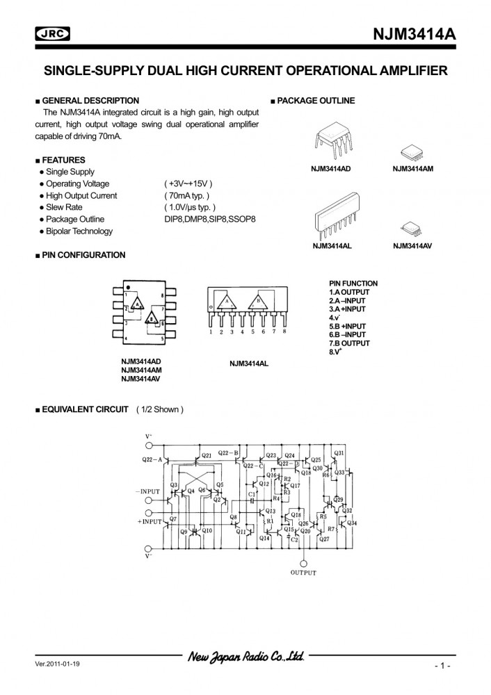 NJM3414A datasheet page 1