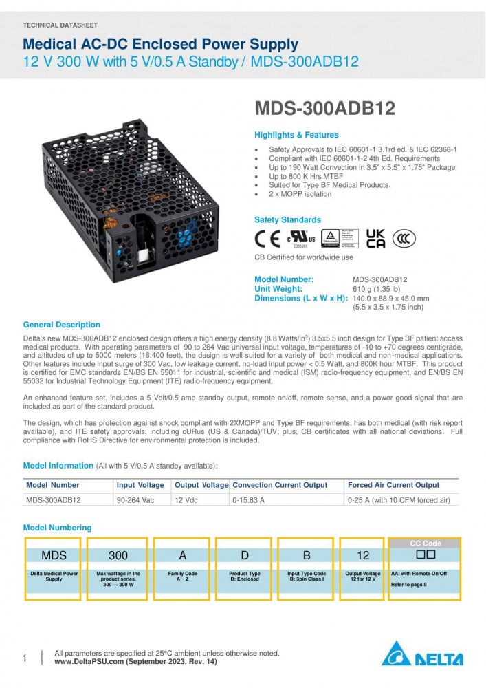 MDS-300ADB12 datasheet page 1