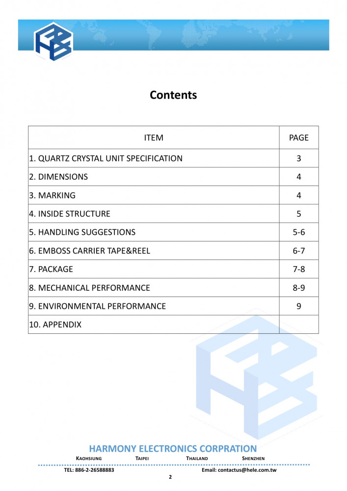 HELE X3S024000B91H-V specification page 3