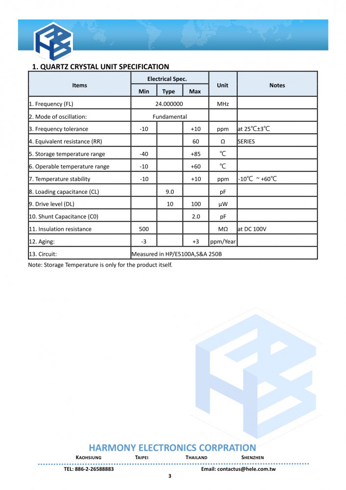 HELE X3S024000B91H-V specification page 4