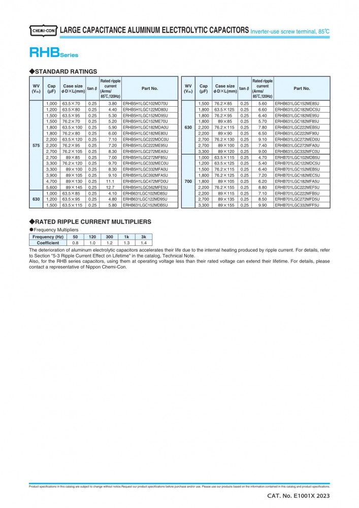 NCC RHB series technical document, page 2