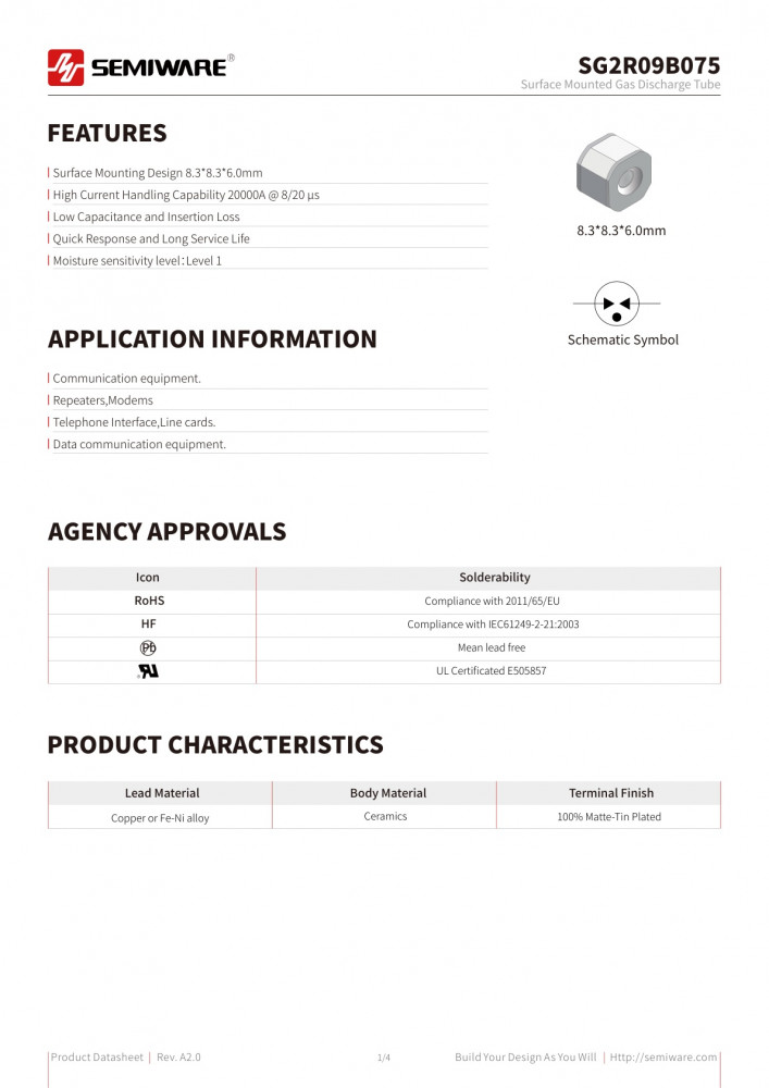 SG2R09B075 datasheet page 1