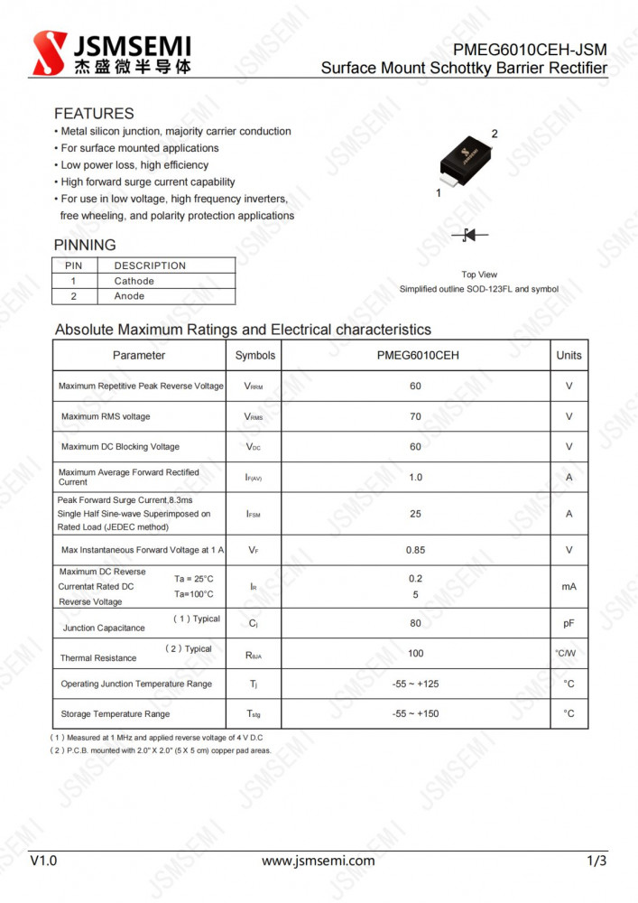 PMEG6010CEH-JSM datasheet page 1