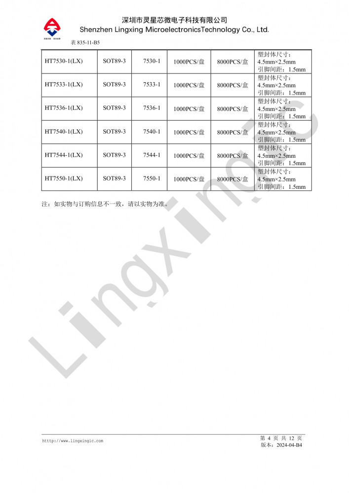 HT7533-1(LX) datasheet page 4