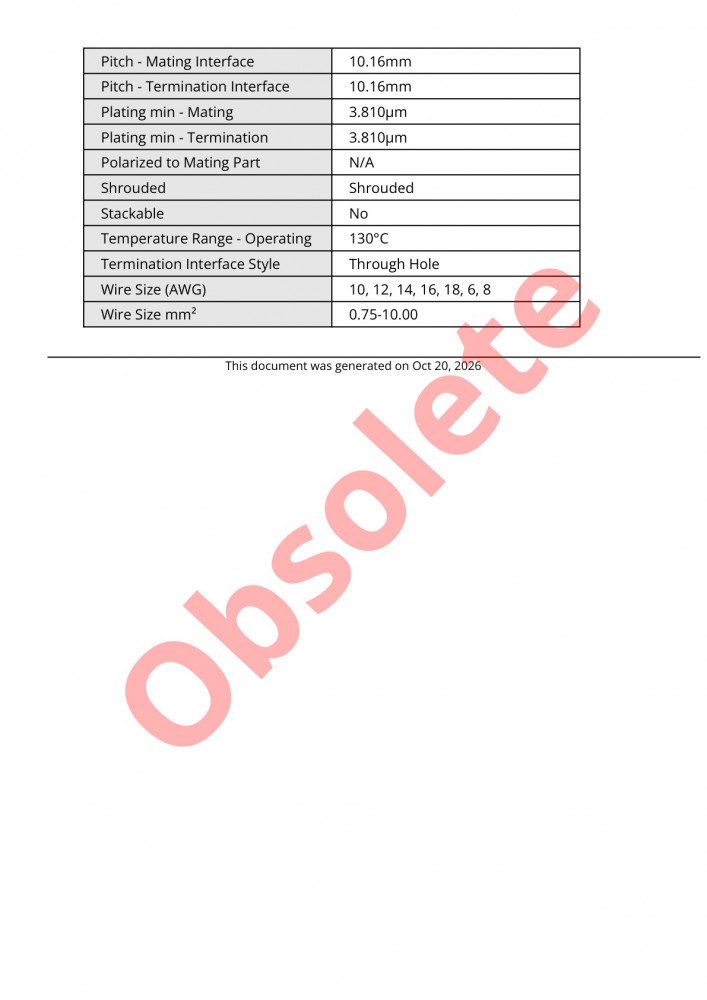 Product documentation image 3 for MOLEX 399700107