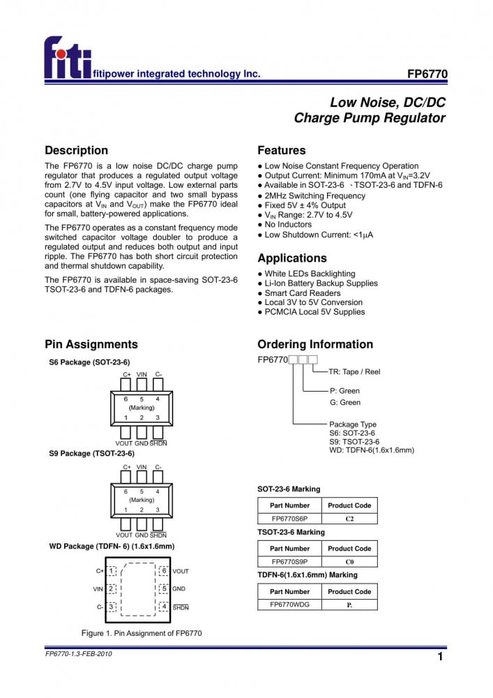 FP6770 datasheet page 1
