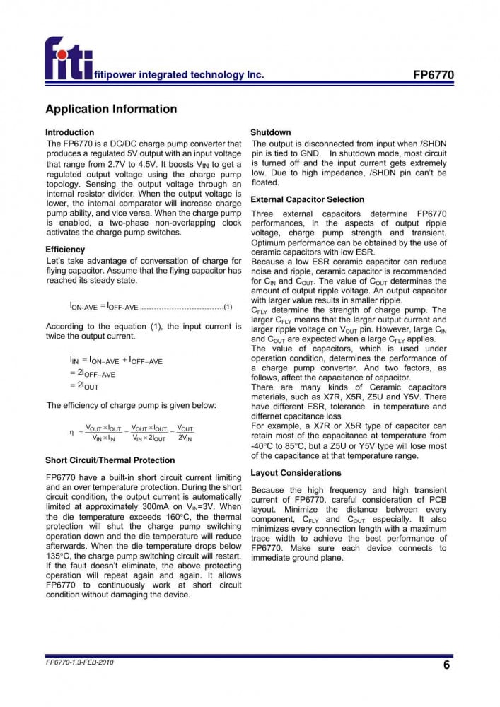 FP6770 datasheet page 6