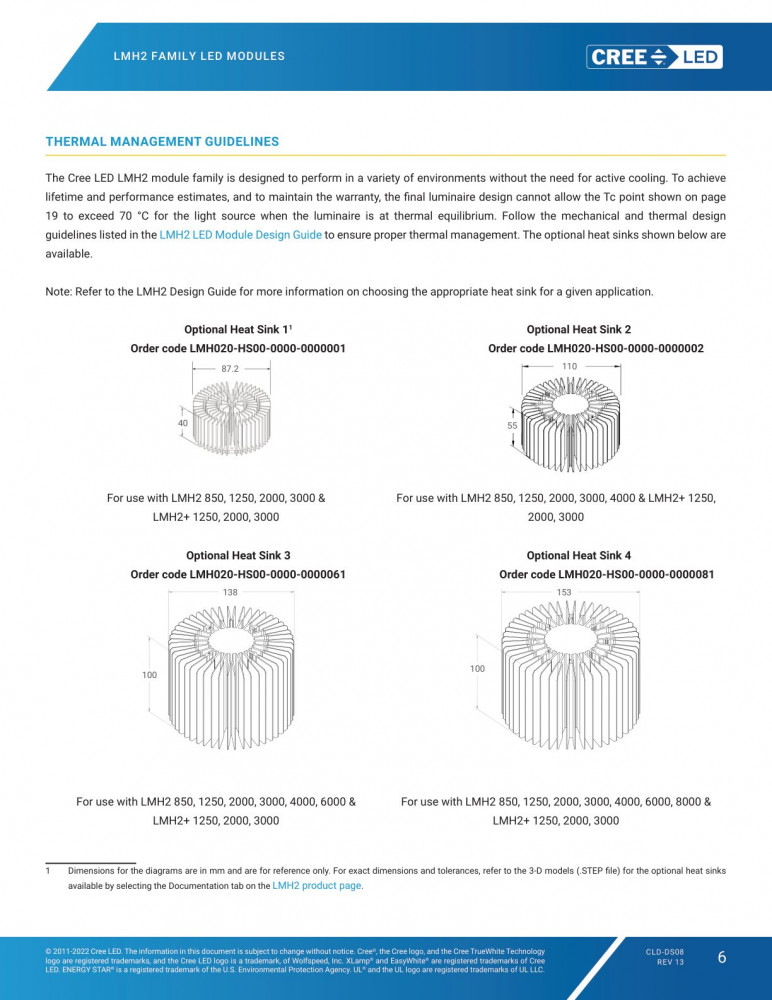 LMH2 LED module datasheet page 6