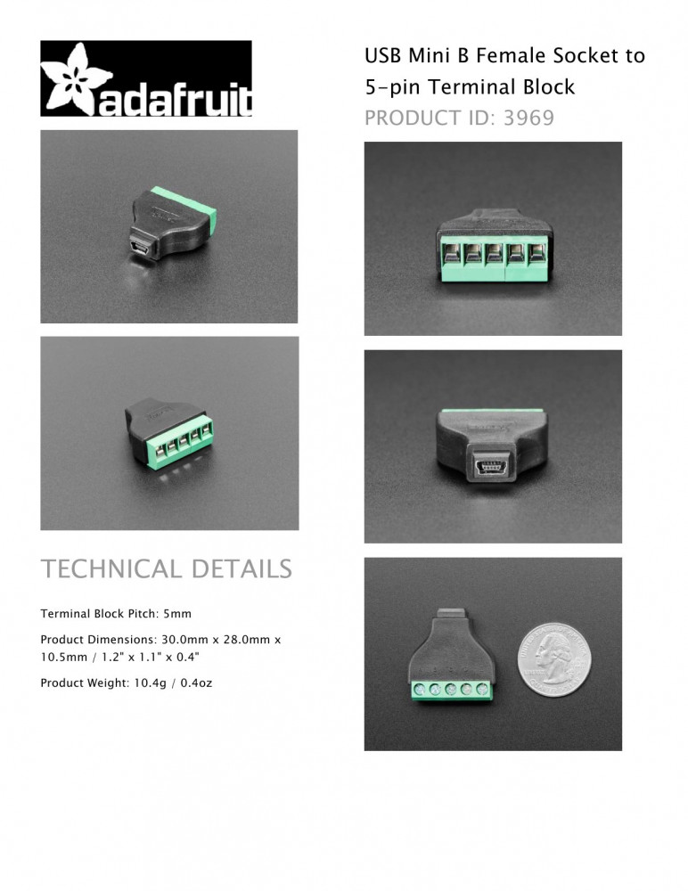 Adafruit 3969 technical document page 1